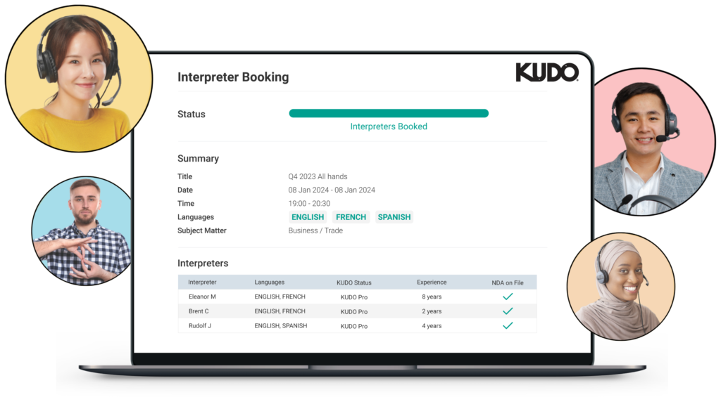 KUDO Marketplace | Book Professional Language Interpreters